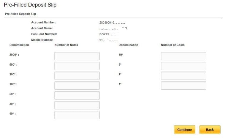 PNB Pre-Filled Deposit Slip Download