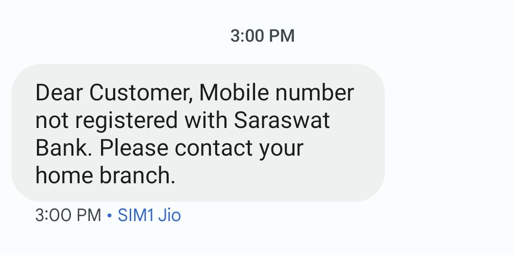 Saraswat Bank Missed Call Service 2026
